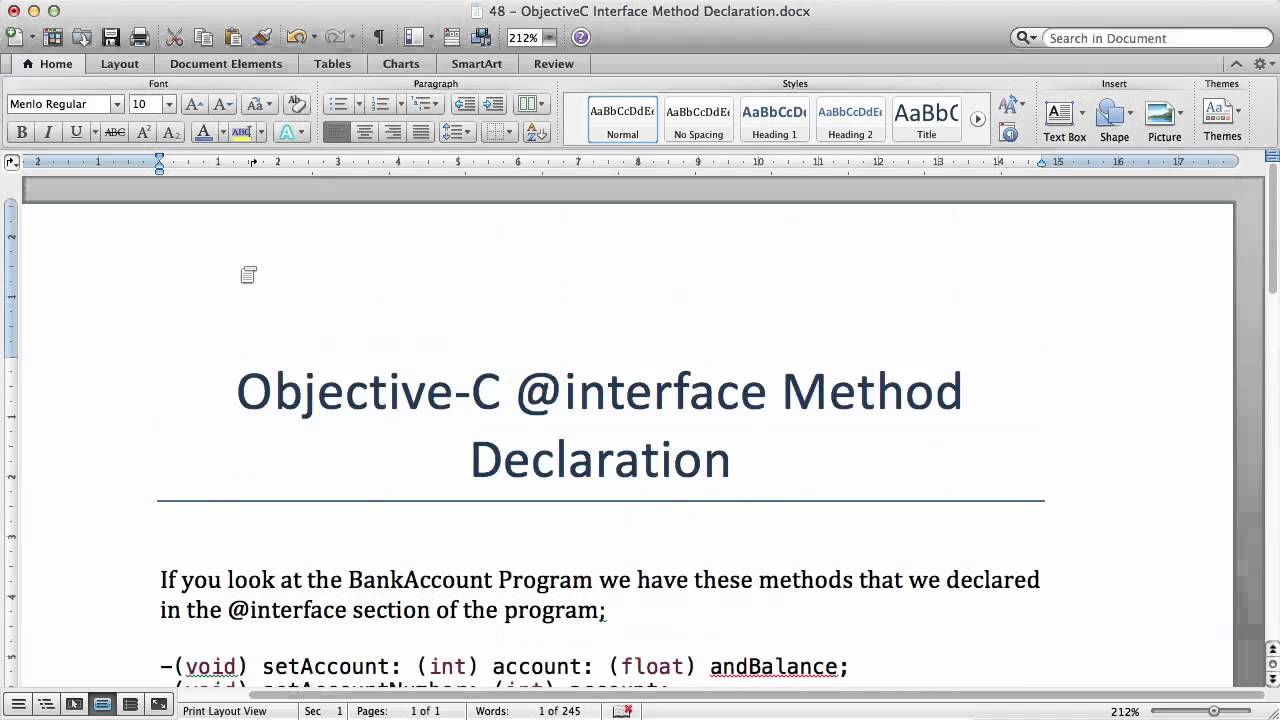 Objective C Tutorials   50   Interface Methods Declaration
