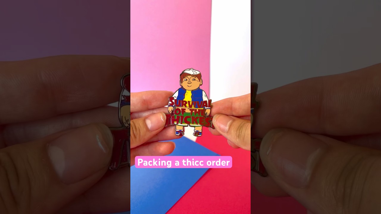 “Survival of the Thickest” pin order ✊🏼🎂✨ #electramerica #enamelpins #paranorman #packingorders