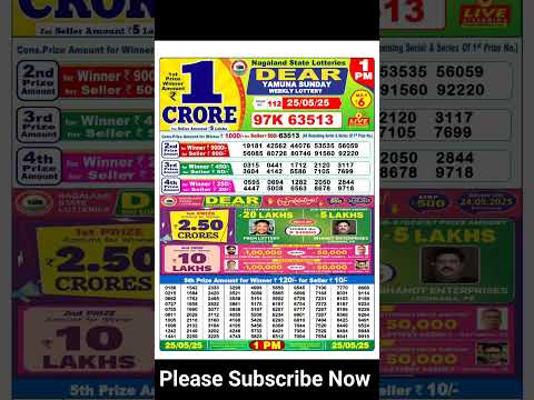 NAGALAND Lottery SAMBAD DEAREVENING 01 PM RESULT TODAY25.05.2025 STATE DEAR LOTTERY