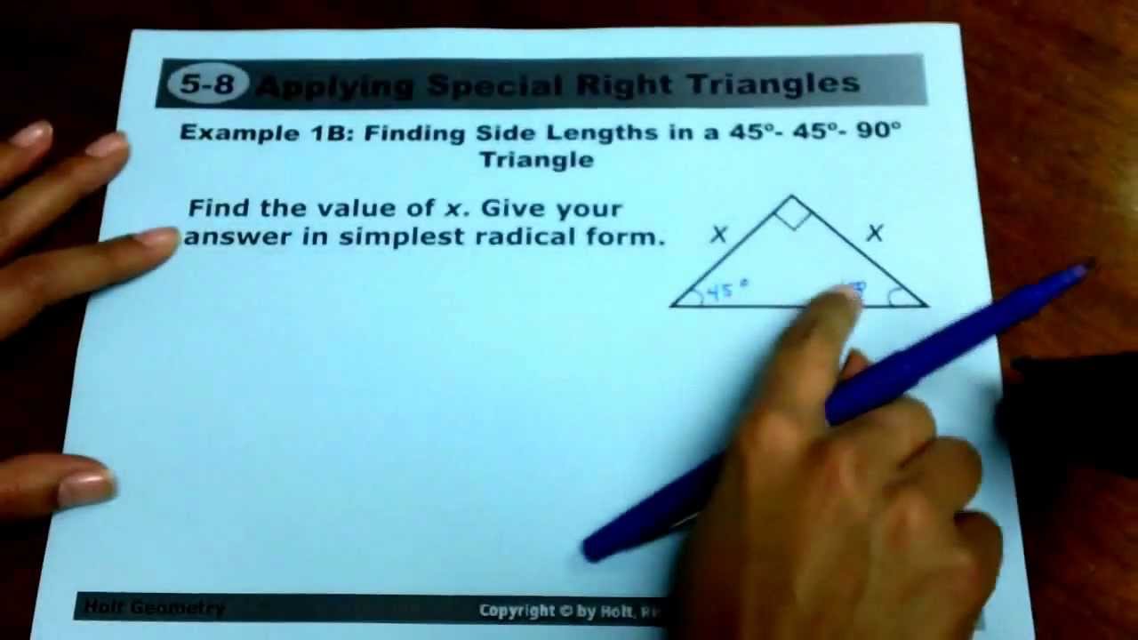 5 8 Applying Special Right Triangles
