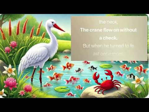 Animal Rhyme About Honesty for Kids | Indian Folktale | The Crane and the Clever Crab