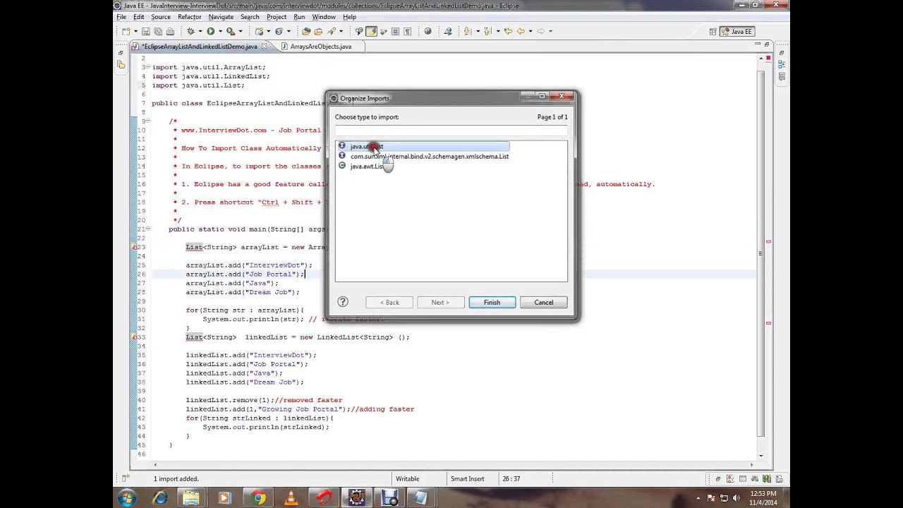 HOW TO IMPORT CLASSES ECLIPSE AUTOMATICALLY