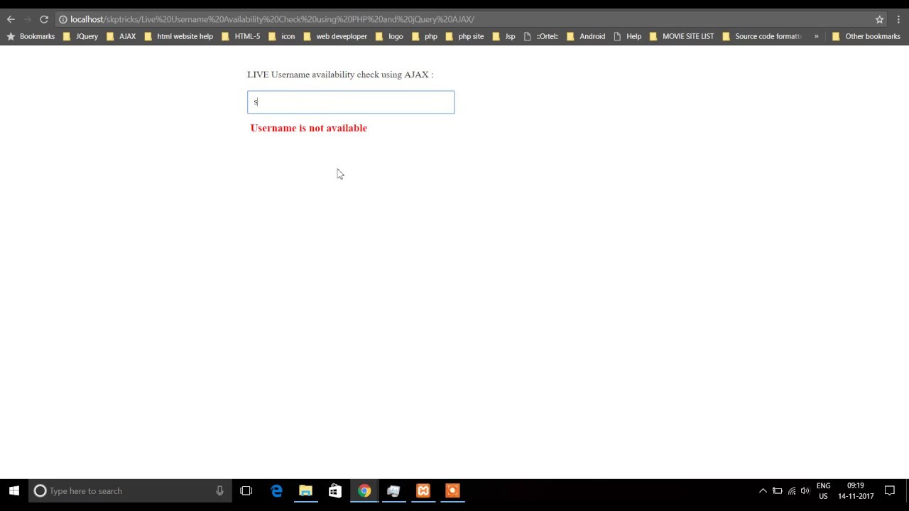 Live Username Availability Check Using PHP, JQuery And AJAX