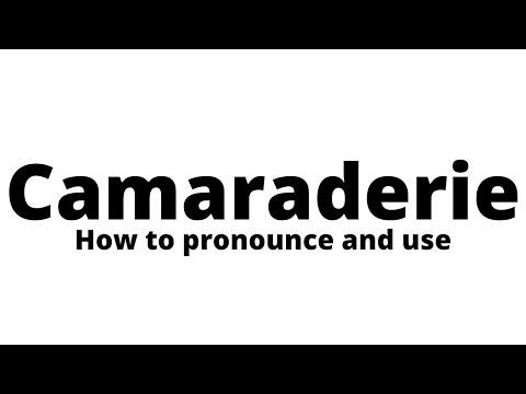 How to Say Camaraderie + The Meaning of Camaraderie