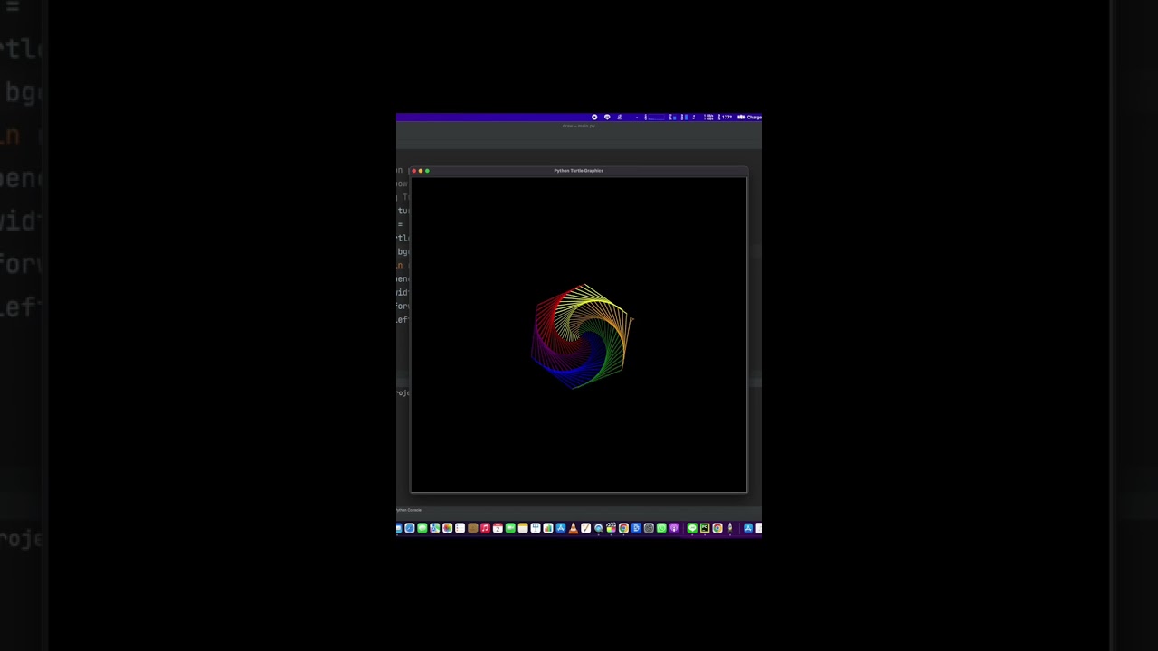 How to draw a rainbow benzene using python turtle #shorts #python