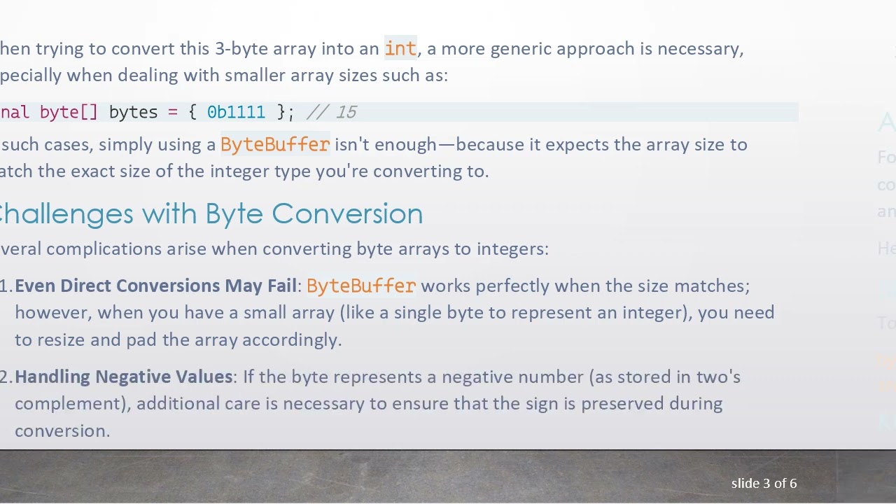 Converting n-bytes Array to Integer with ByteBuffer