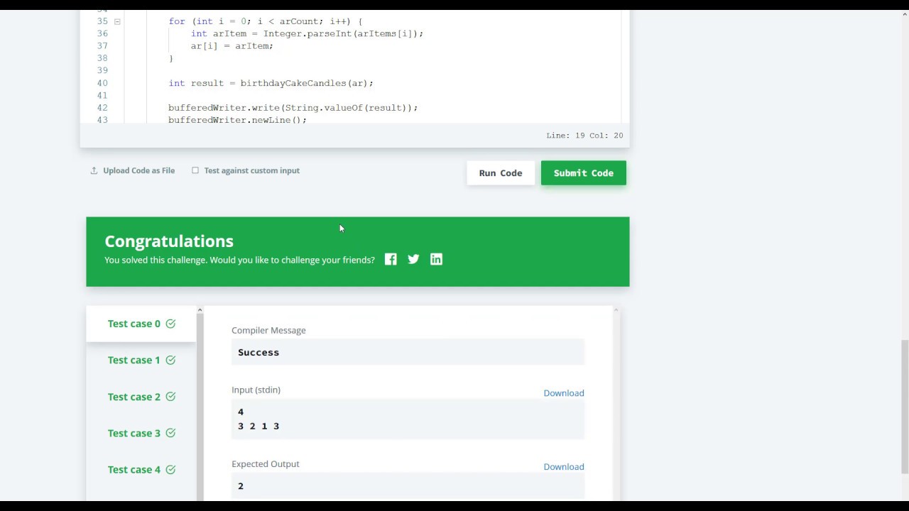 Hackerrank Solution - Birthday Cake Candles Warmup hackerrank