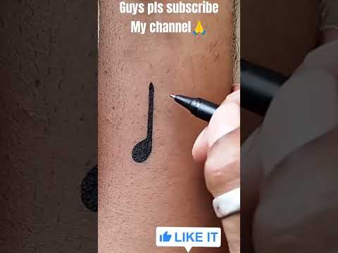DIY How to make music symbol tattoo by pen| #viral #trending #short #shorts #viralvideo