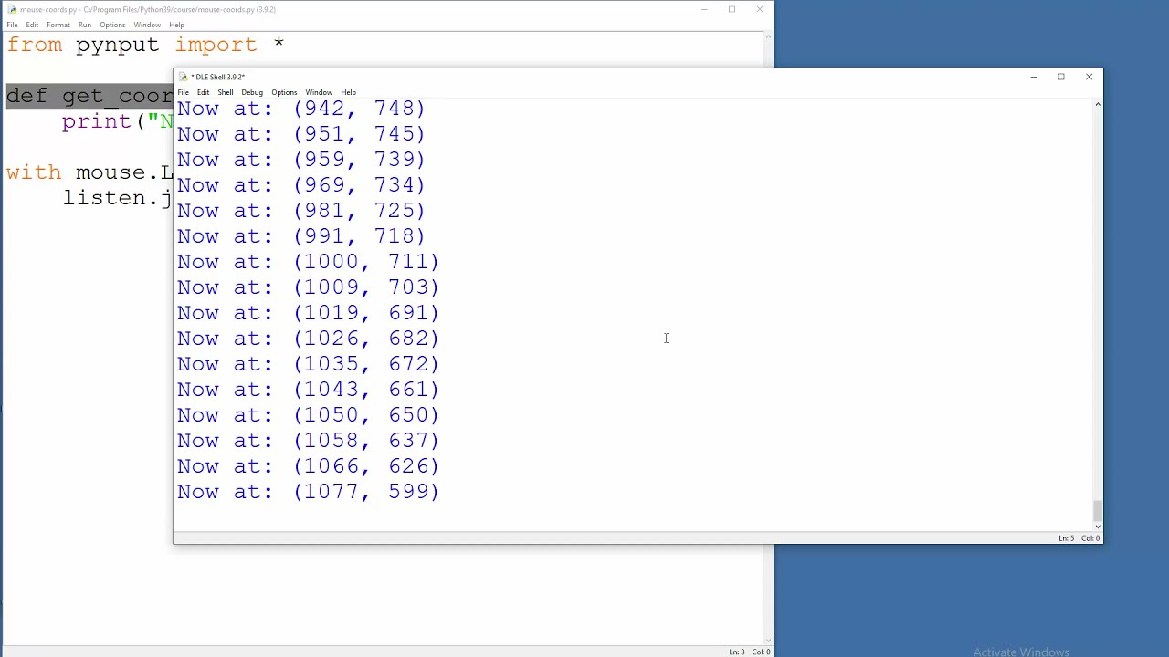 How to Get Mouse Coordinates (x, y) with Python