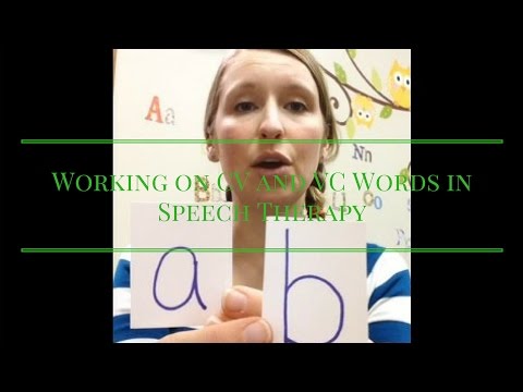 Working on CV and VC Words in Speech Therapy