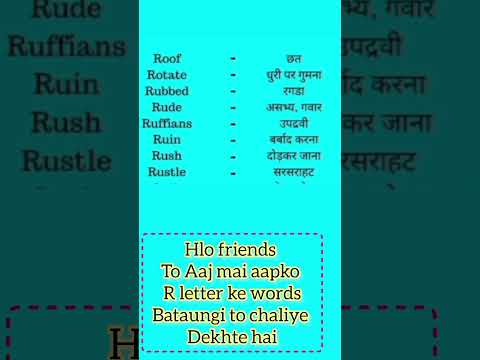important words with starting letter R #youtubeshorts