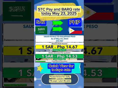 Quick view SAR to PHP exchange rate as of May 23, 2025. #exchangerate #saudiriyalrate #ofw #guide