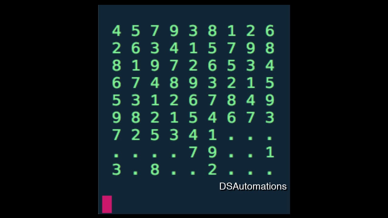 Solving Sudoku with Python3 & Recursion