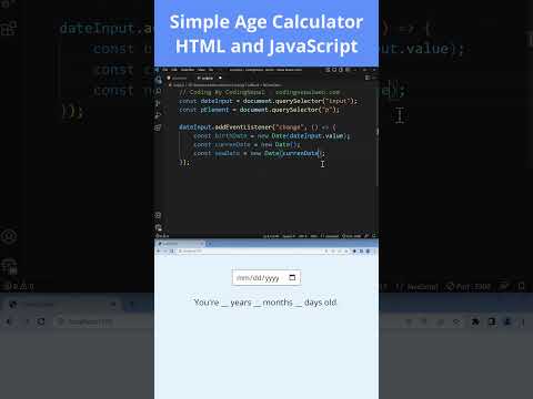 Simple Age Calculator in HTML and JavaScript