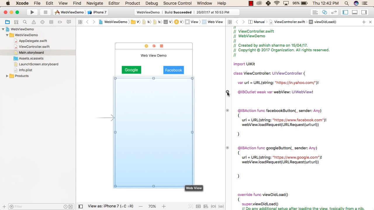 IOS App Development - Web Views