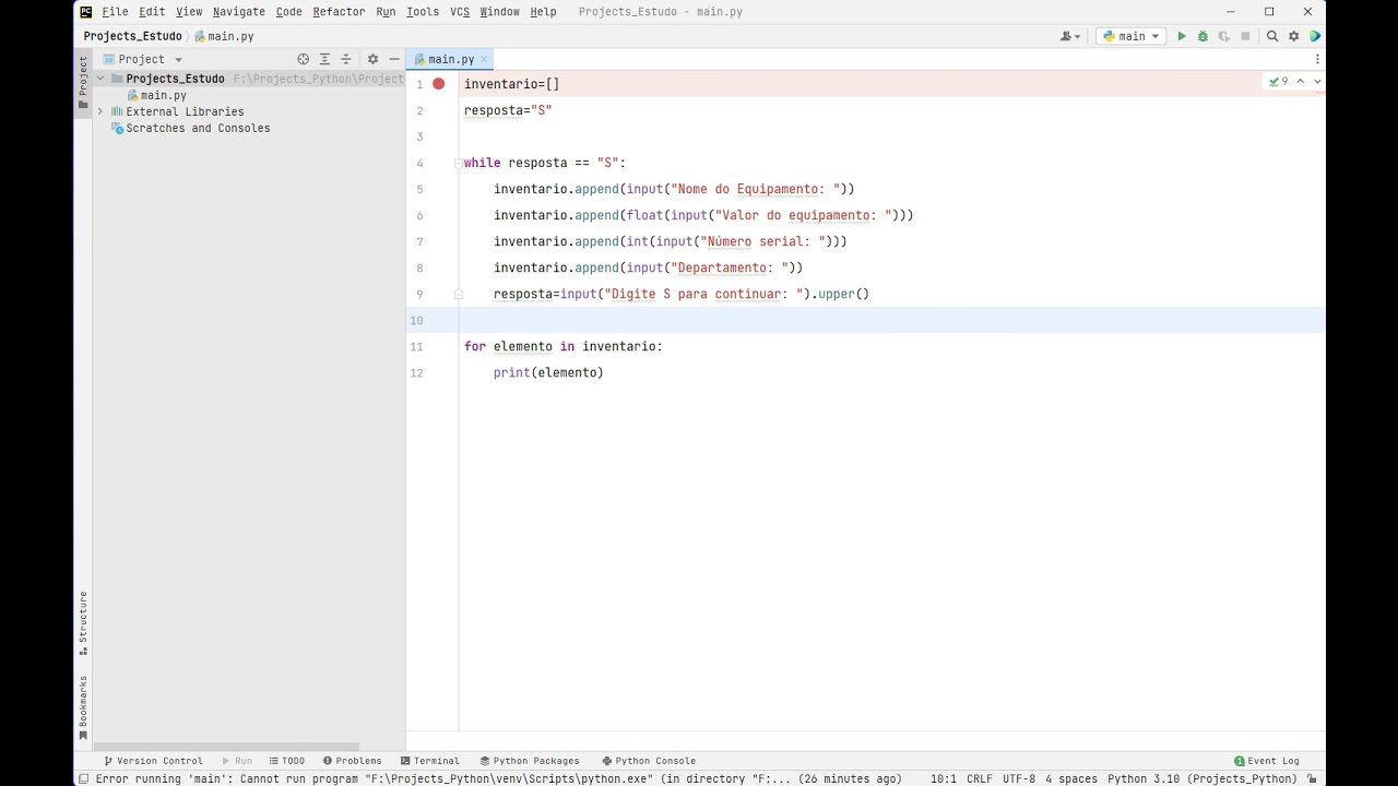 Estudando Python -  Exercício 01