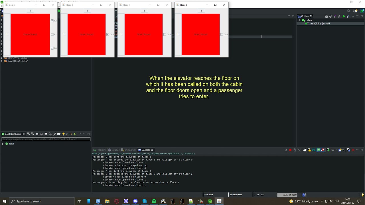Elevator Simulation [Java {Multithreading}]