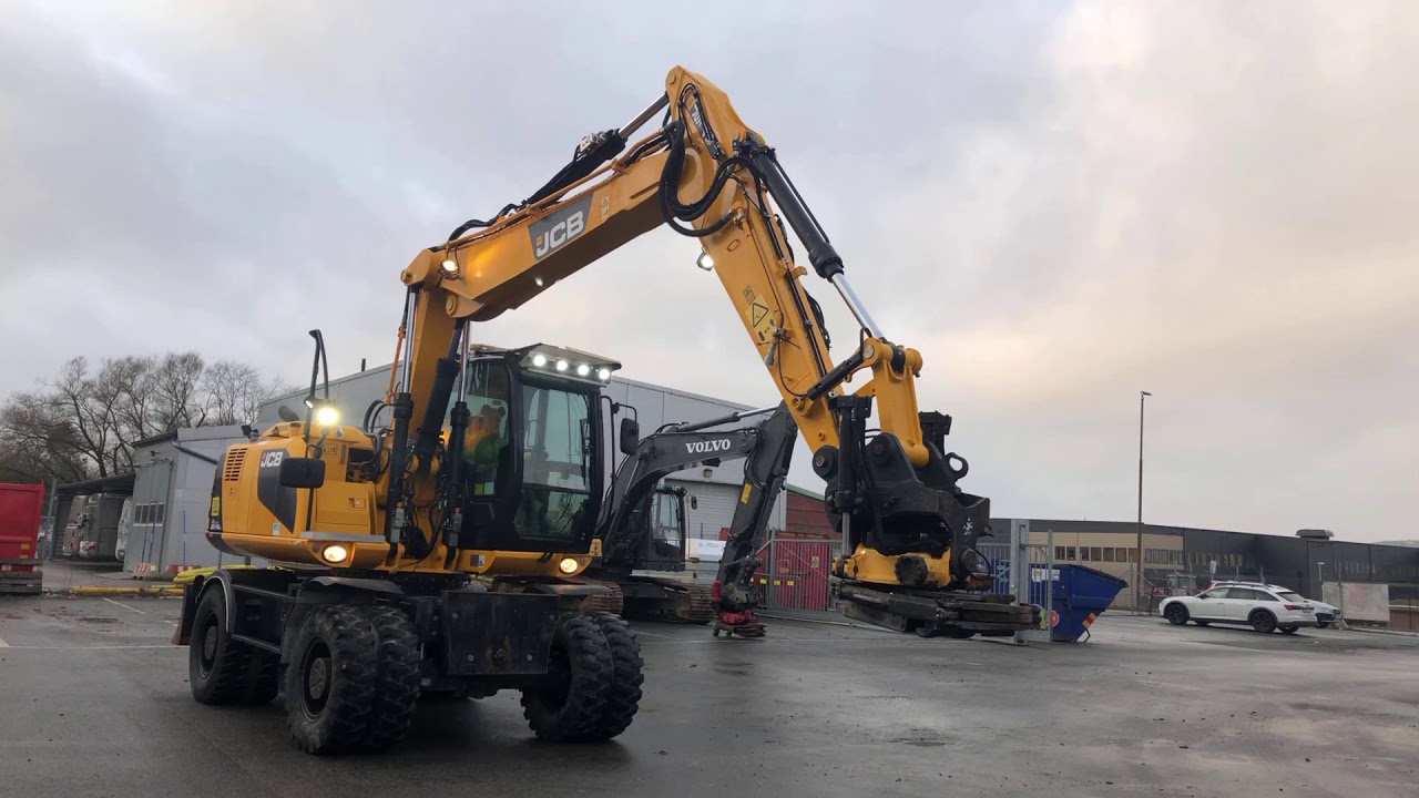 Hjulgrävmaskin JCB JS145W med rotator & 3 skopor