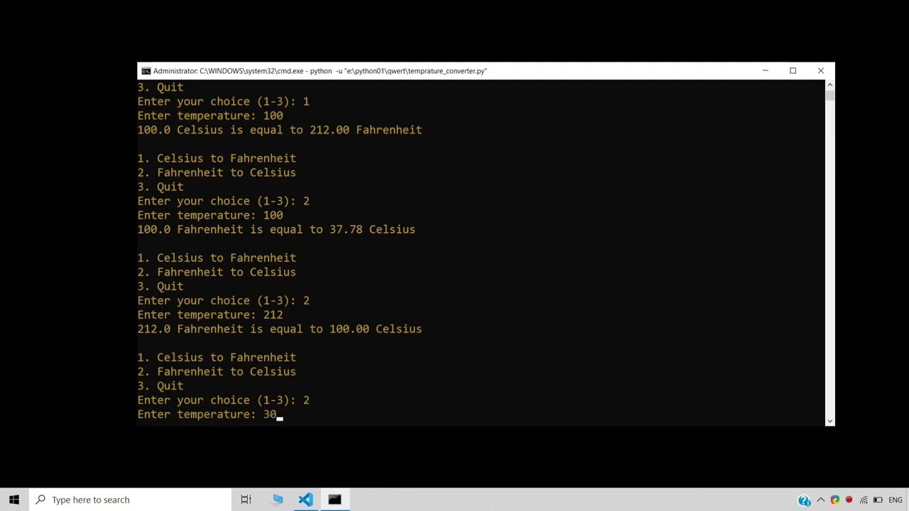 Temperature Converter Project in Python