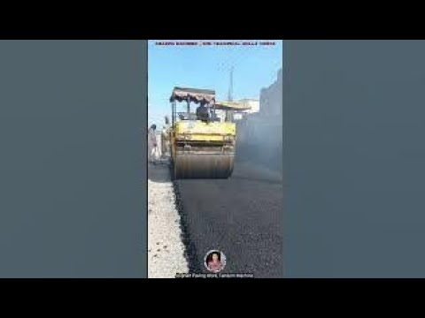 Asphalt Paving Work, Tandem Machine Operator's Compaction Initially Passes on Asphalt#shorts #viral0