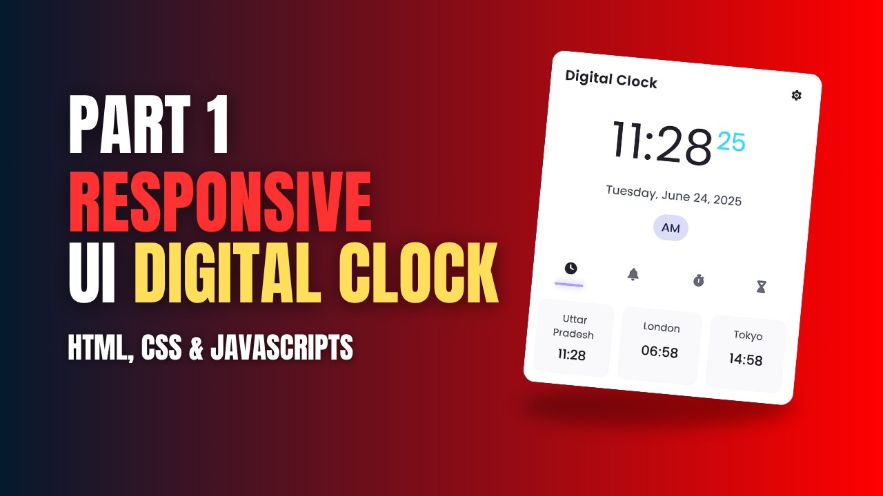 Build This Stunning Digital Clock UI in Pure HTML & CSS