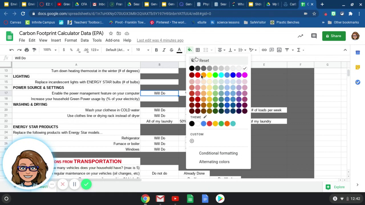 Carbon Footprint Calculator Data