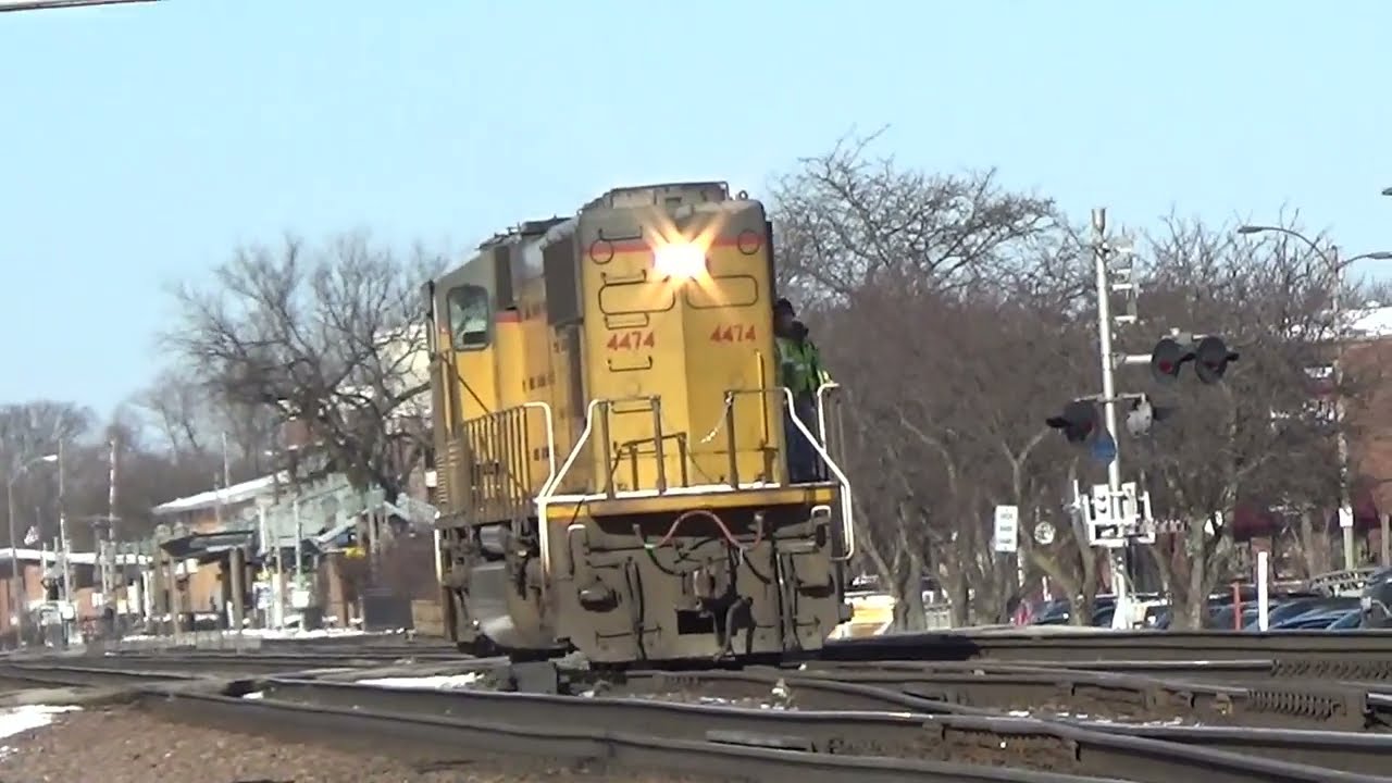 UP# 4474 Light Power At Elmhurst Illinois  UPRR Chicago West Line