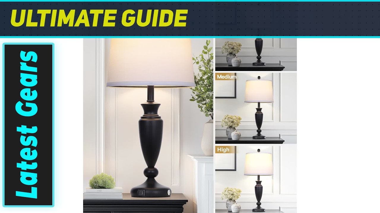 The Best 27'' Black Table Lamps Set: Amazing USB-C Charging Hub