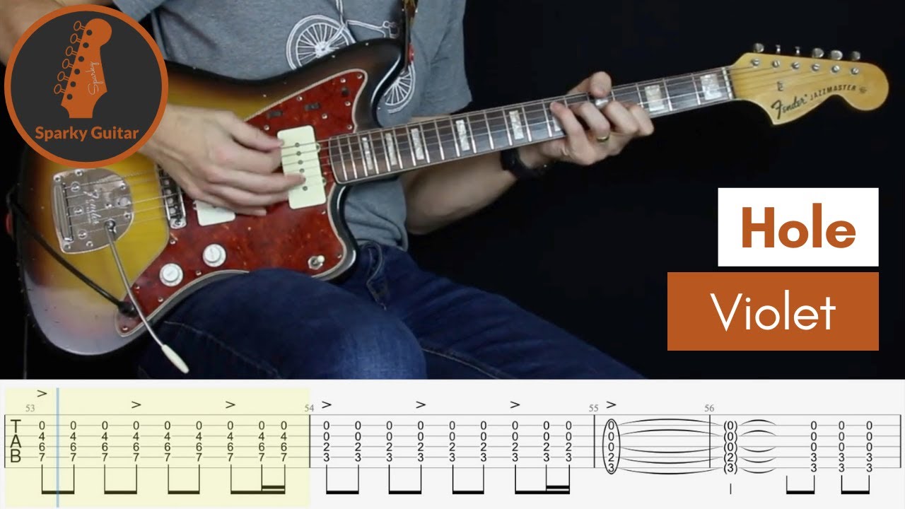 Violet - Hole - Learn To Play! (Guitar Cover & Tab)