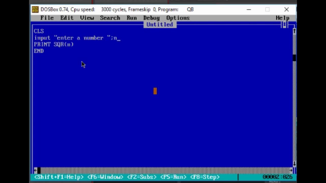 SQR  function in Qbasic