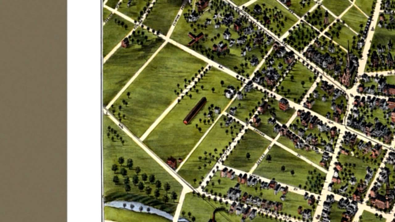 Bridgeport Connecticut 1875 Panoramic Bird's Eye View Map 7435