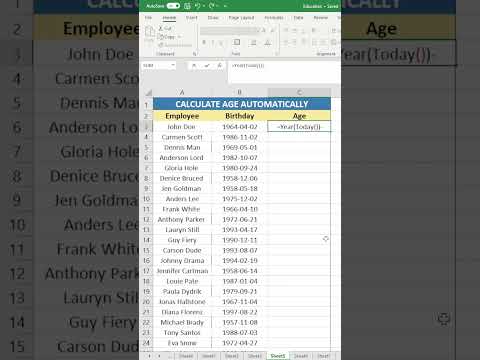 How To Calculate Age Automatically In Excel