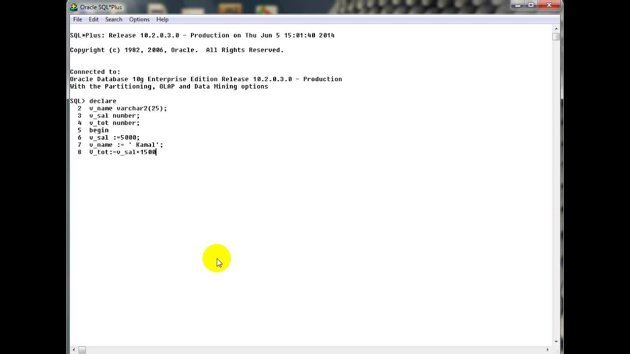 Oracle Pl SQL Training: Simple Programming
