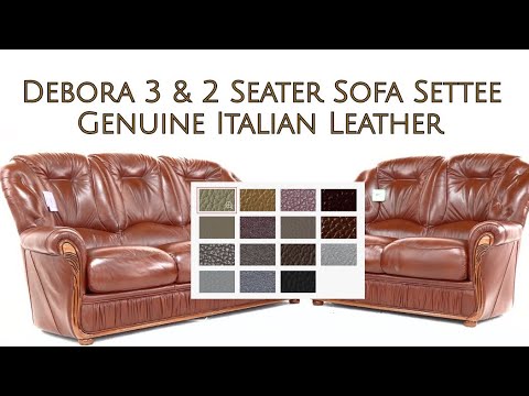 Debora 3 & 2 Seater Sofa Settee Genuine Italian Leather