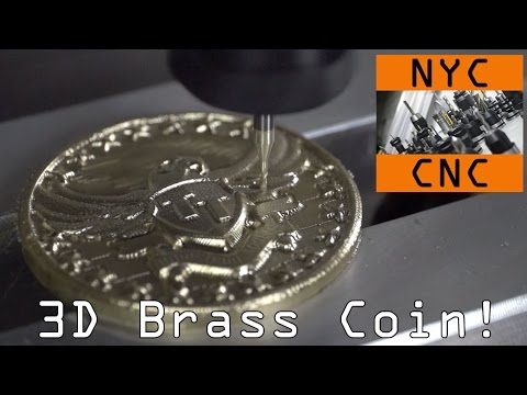 Machined Brass Coin: 3D Finishing Plane in SprutCAM! - NYC CNC