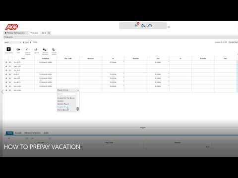 ADP: How To Prepay Vacation