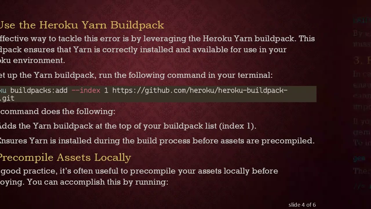 Solving Precompile Error in Your Heroku Rails App with Yarn