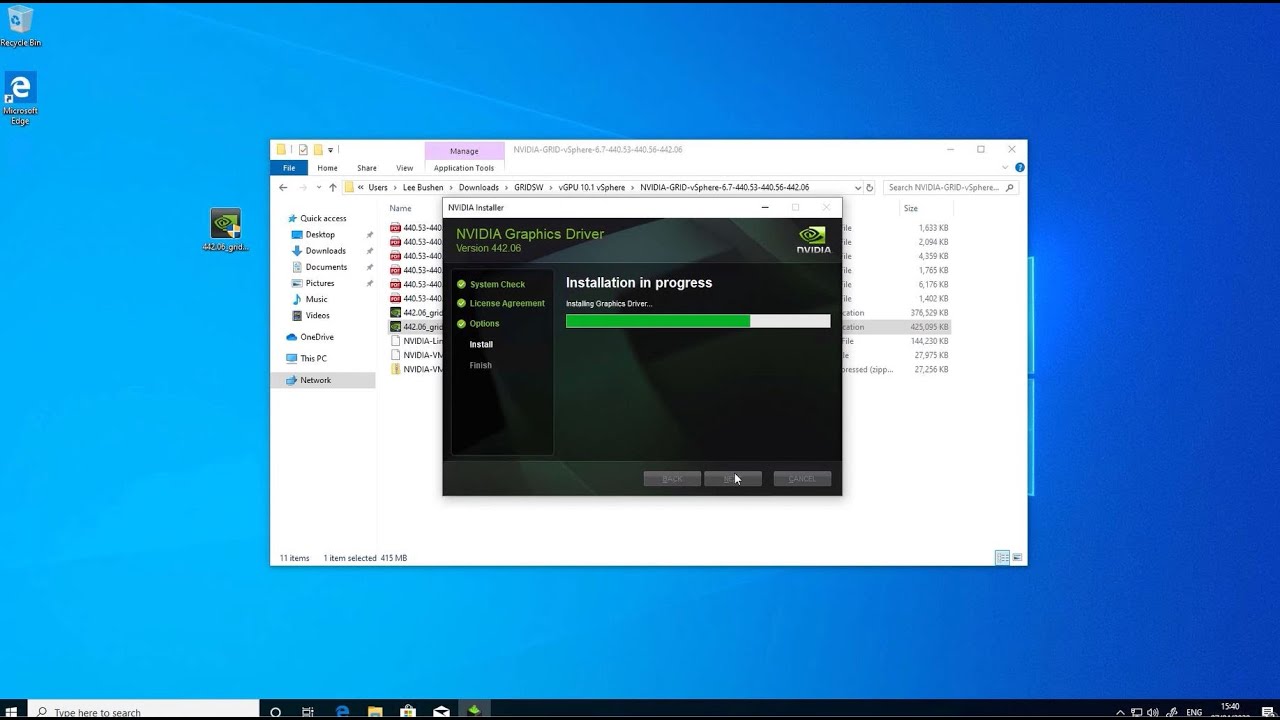 Live installation of NVIDIA Virtual GPU