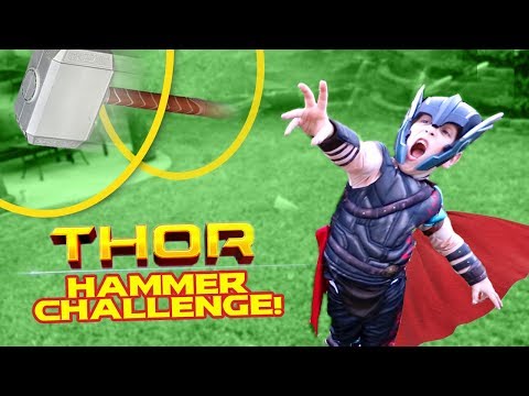 Thor Ragnarok Movie Gear Test & Hammer Toss Challenge for Kids by K-City