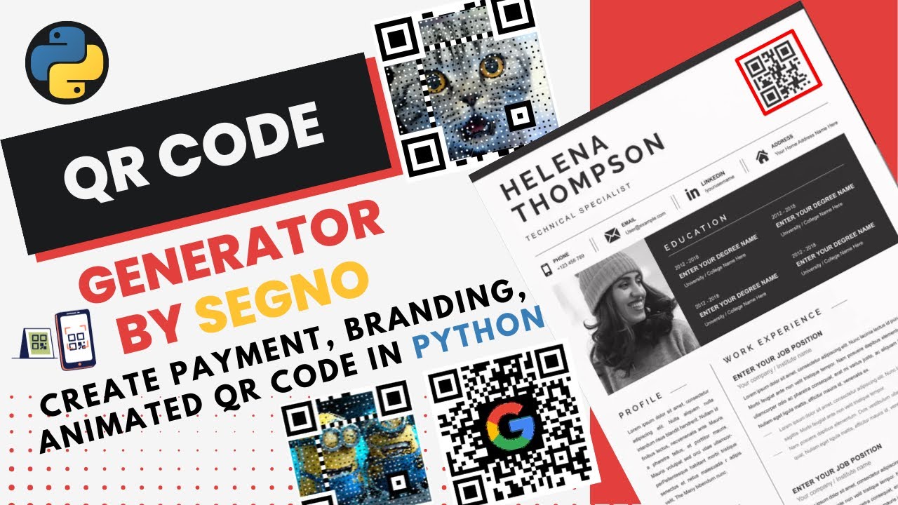 Generate QR Code Using Segno | Python QR Code Generator | Create Payment, Brand & Image QR Code