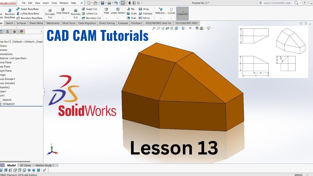 SolidWorks Education Lesson 13 ।। SolidWorks Tutorials।।