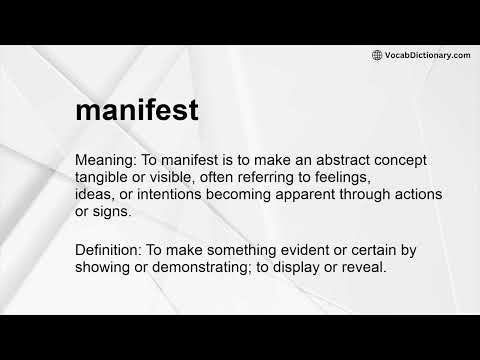 manifest Meaning