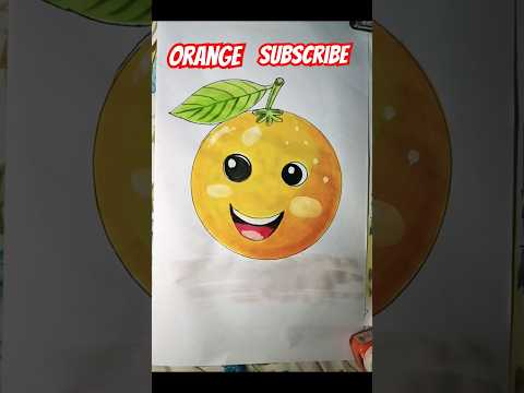 Orange ๐ Drawing easy Orange fruits๐๐#shortsvideos #orange #shorts #fruit #orangefruits