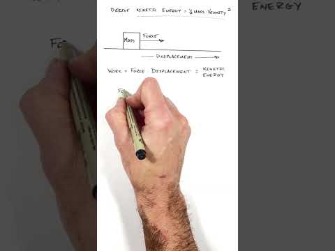 Where Does Kinetic Energies 1/2 mv^2 Come From? Deriving Kinetic Energy #physics