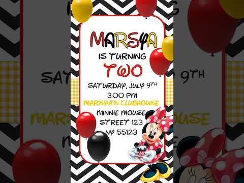 Minnie Mouse Animated Birthday Invitation