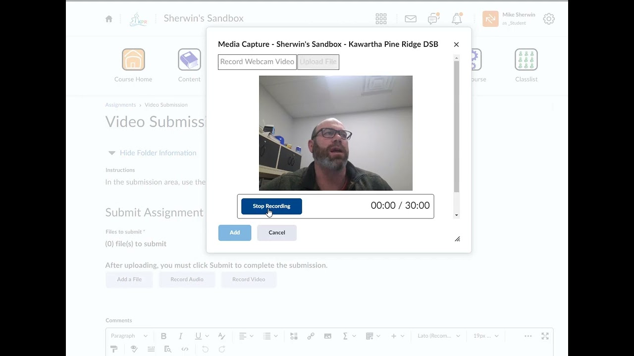 D2L Brightspace - Students - Adding Audio or Video to an Assignment