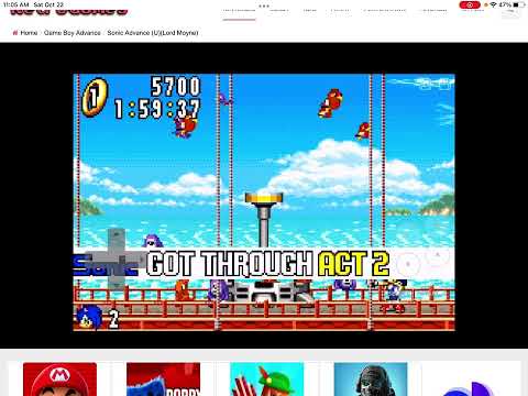 Sonic advance online on google retro games.cc but I keep Dying and drowning