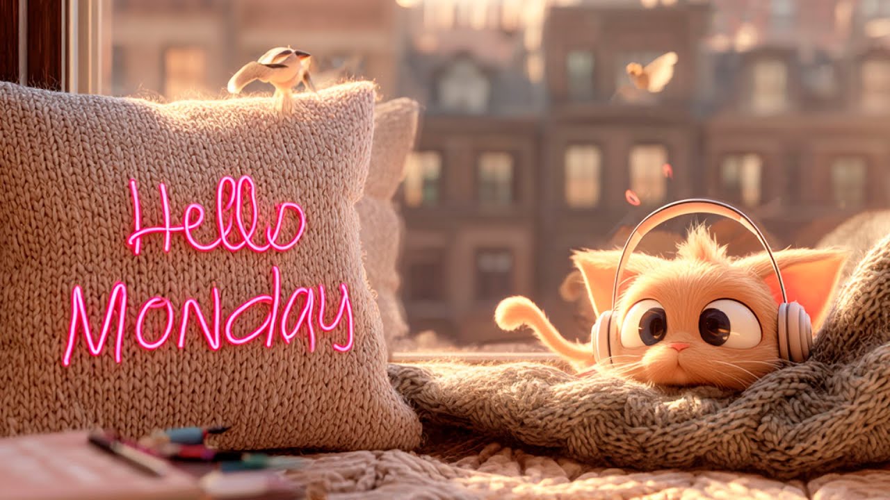 Happy Monday Morning Music 😺🧡 Hello Pillow, Soft Sunlight & Gentle Productivity Boost