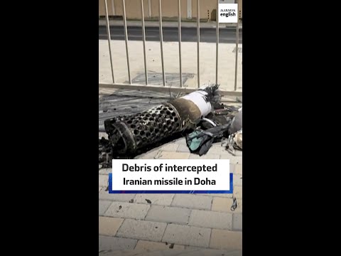 Debris of intercepted Iranian missile in Doha