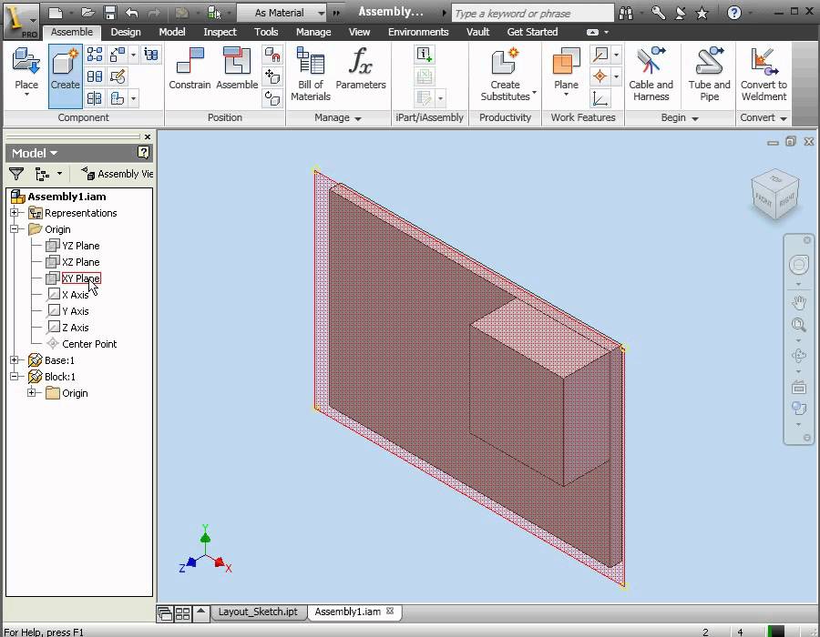 AutoDesk Inventor Video Tutorial - Assembly Layout Sketch by Video-Tutorials.Net